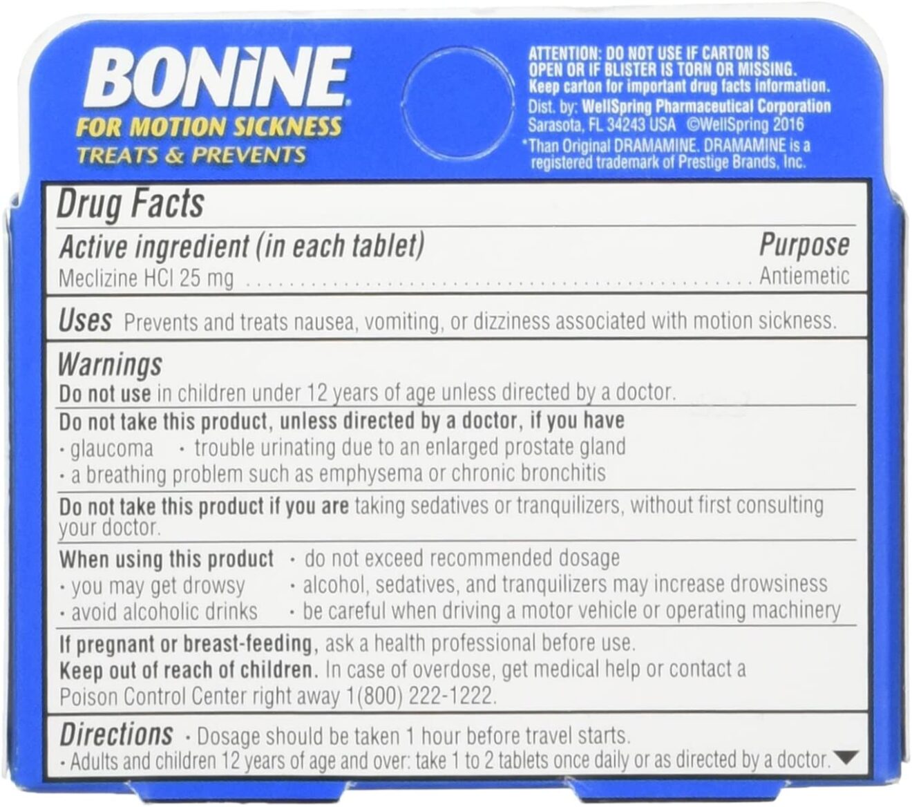 Bonine UK motion sickness chewable tablets Nausea/vomiting Relief ...