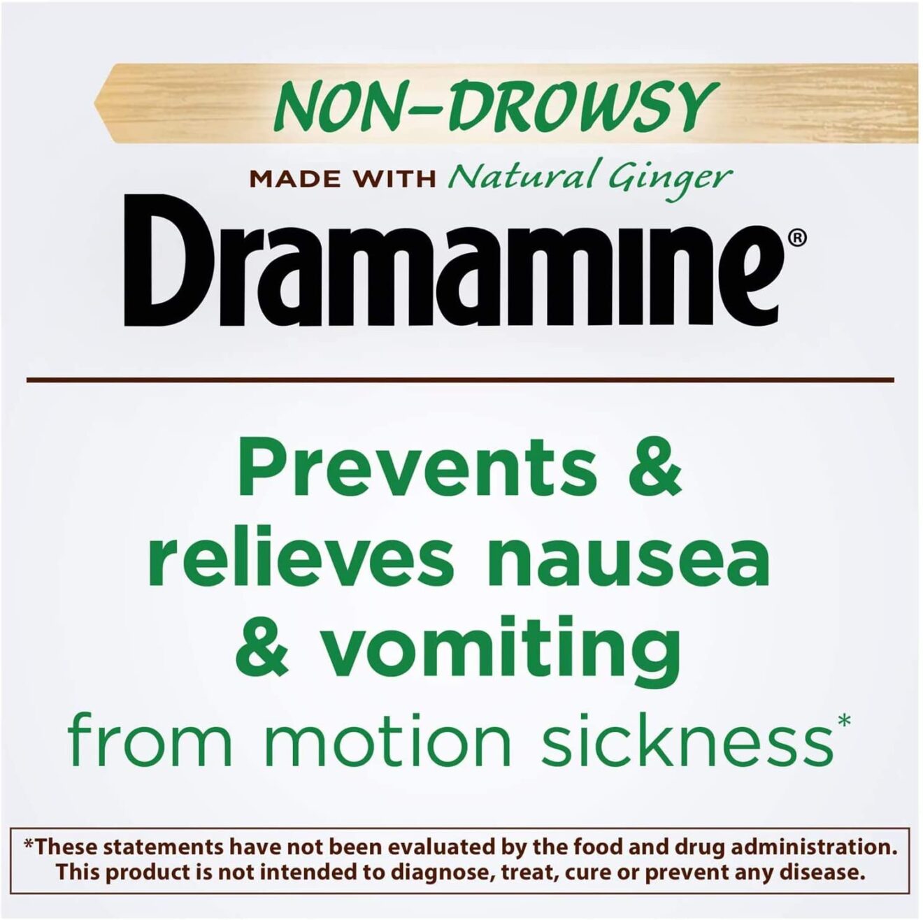 Dramamine natural Ginger Motion Sickness capsules Non-Drowsy "UK STOCK ...